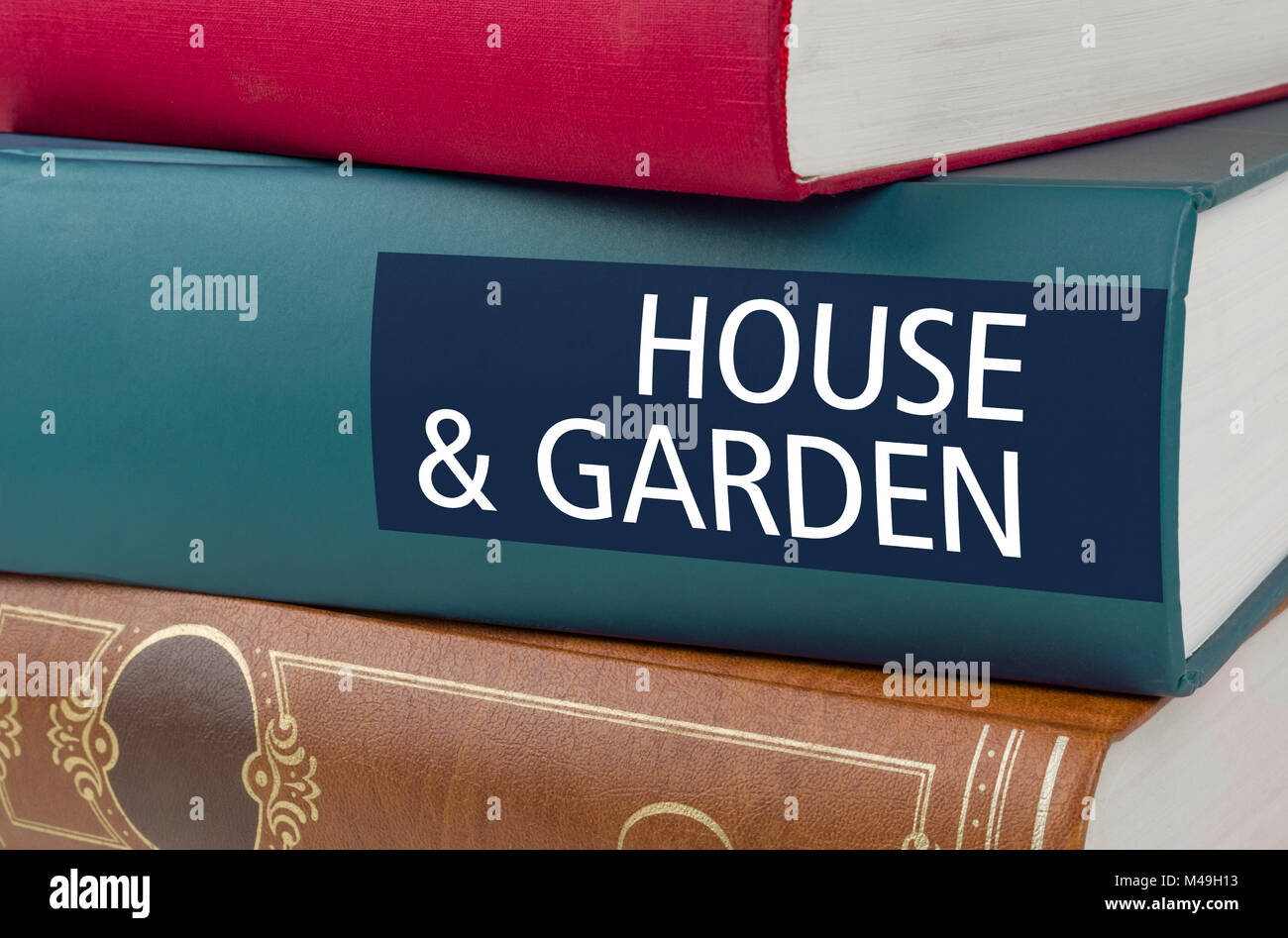 A book with the title House and Garden written on the spine Stock Photo ...