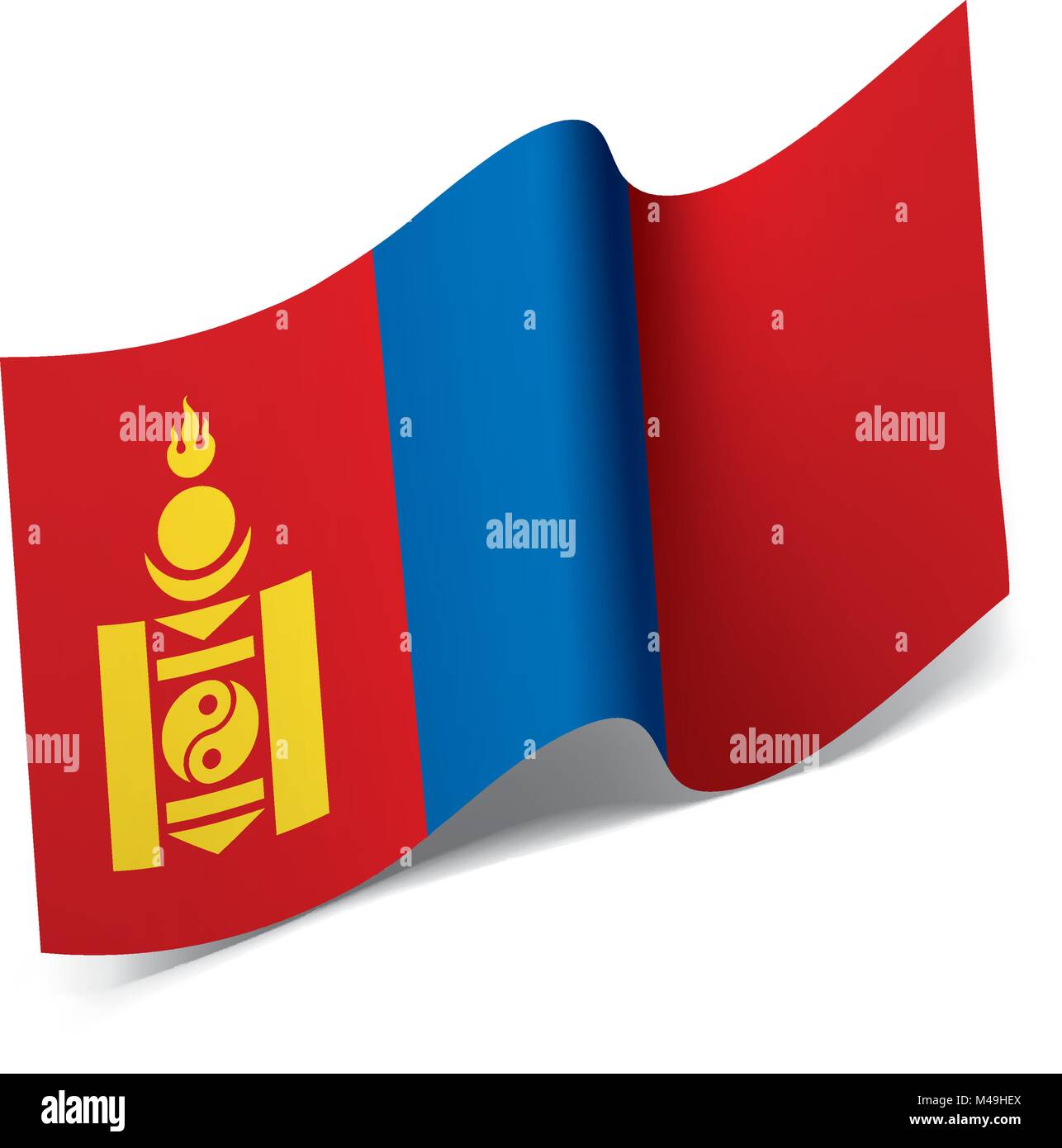 Mongolia flag, vector illustration Stock Vector Image & Art - Alamy