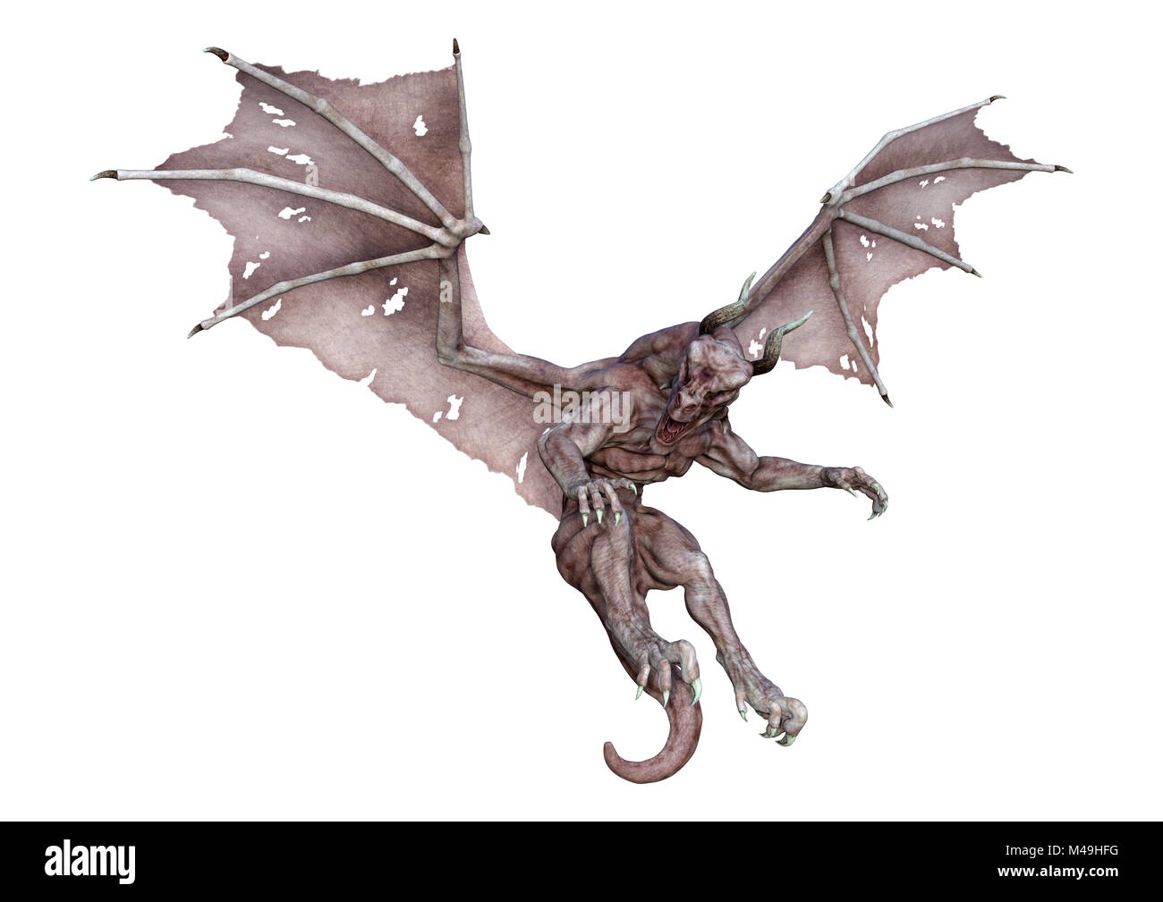 3D rendering of a fantasy vampire dragon isolated on white background ...