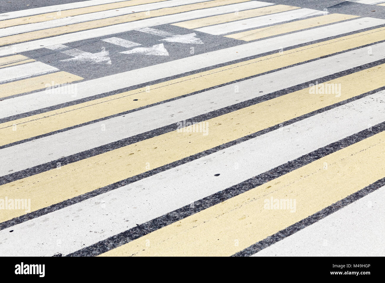 Perspective Asphalt Road Crosswalk Stripes High Resolution Stock ...