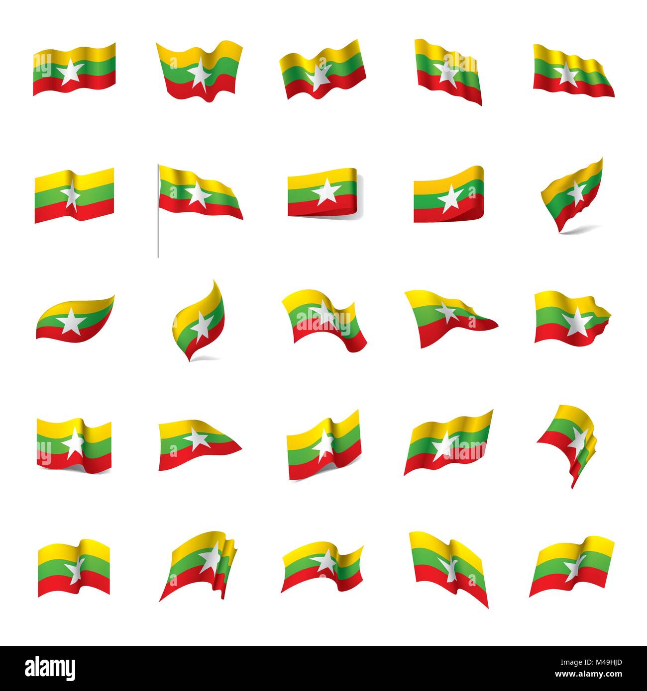 Myanmar flag, vector illustration Stock Vector Image & Art - Alamy