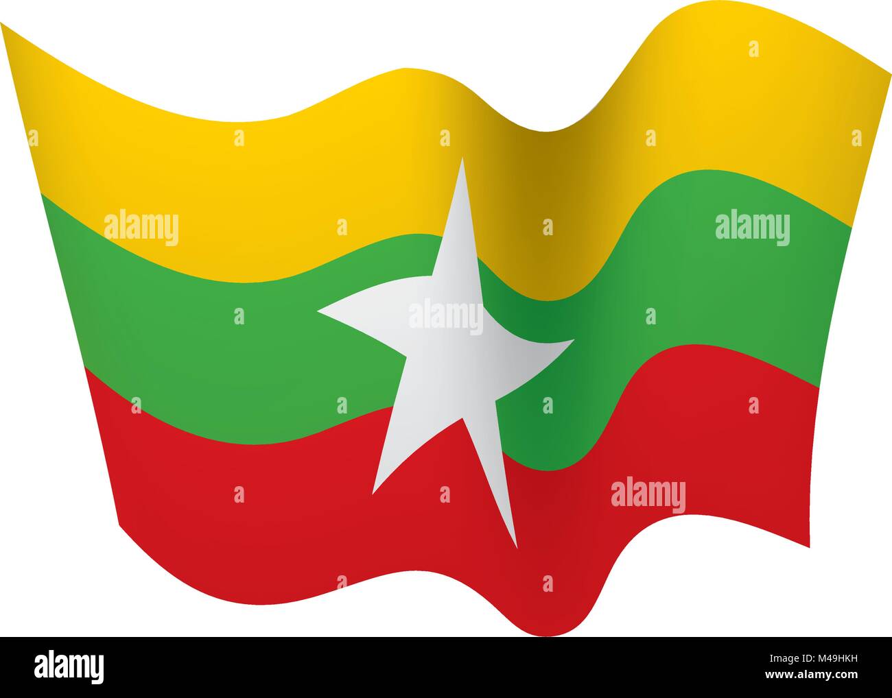 Myanmar flag, vector illustration Stock Vector Image & Art - Alamy