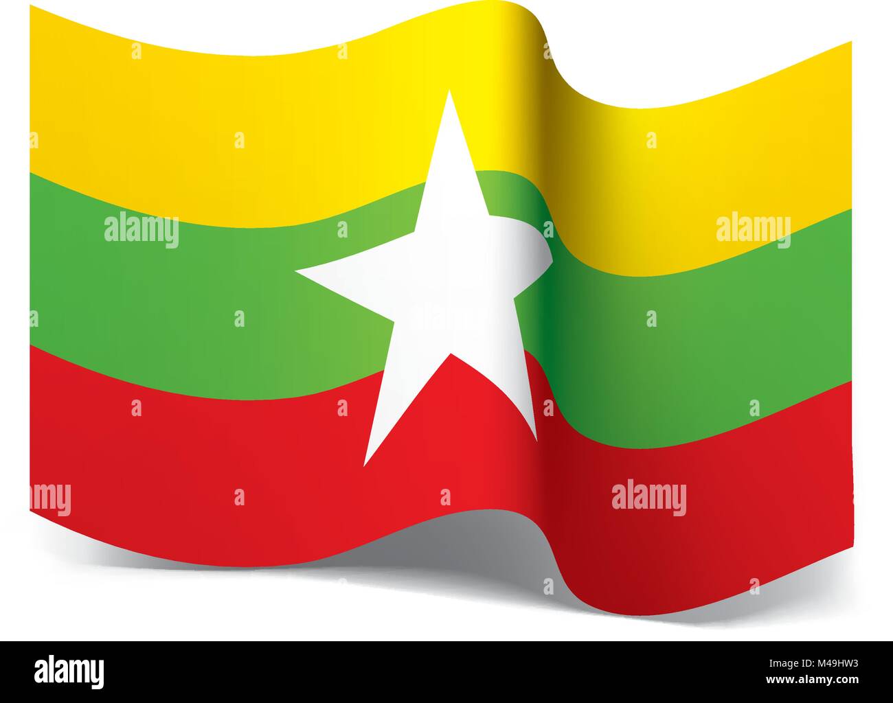 Myanmar flag, vector illustration Stock Vector Image & Art - Alamy