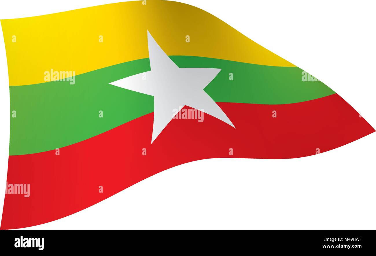 Myanmar flag, vector illustration Stock Vector Image & Art - Alamy