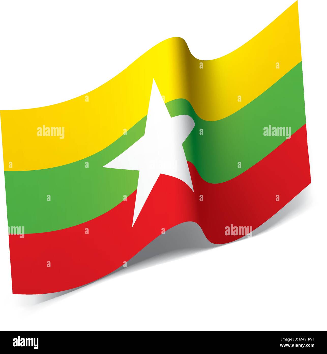 Myanmar flag, vector illustration Stock Vector Image & Art - Alamy