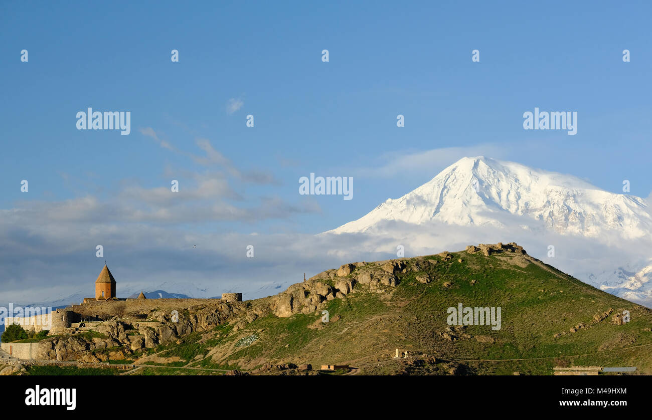 Ancient monastery in front of mountain Stock Photo - Alamy
