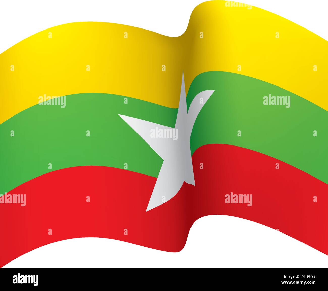 Myanmar flag, vector illustration Stock Vector Image & Art - Alamy