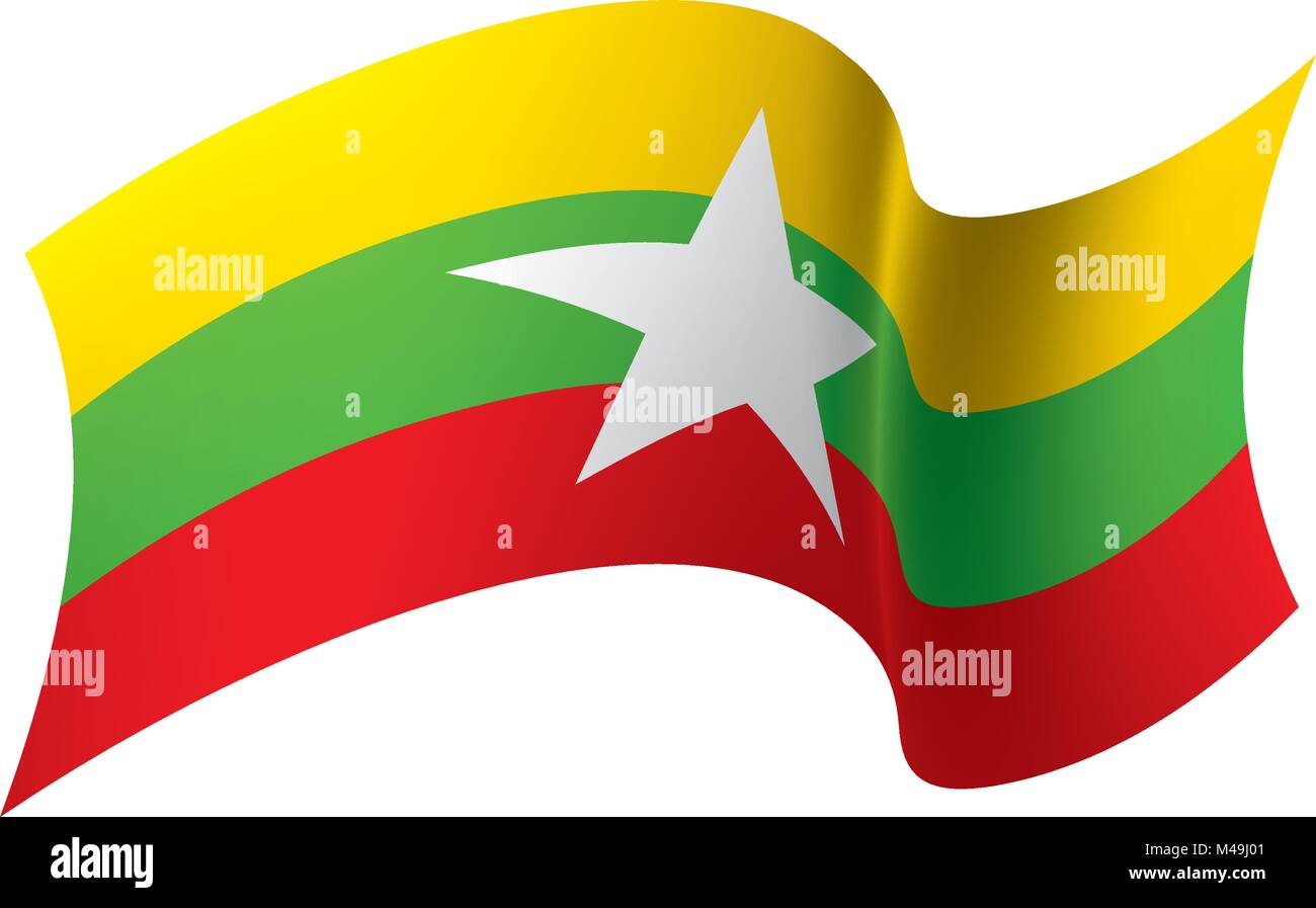 Myanmar flag, vector illustration Stock Vector Image & Art - Alamy