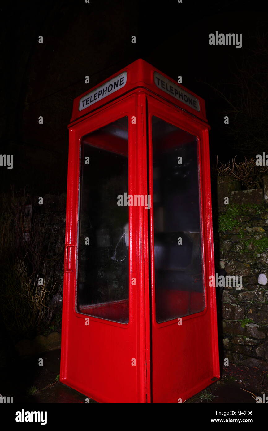 A K8 type Telephone Box located on a caravan park in Ingleton, North ...