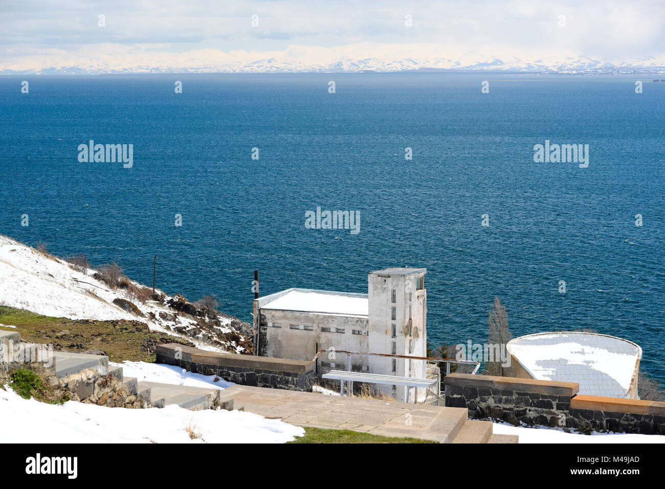 Lake Sevan in winter Stock Photo - Alamy