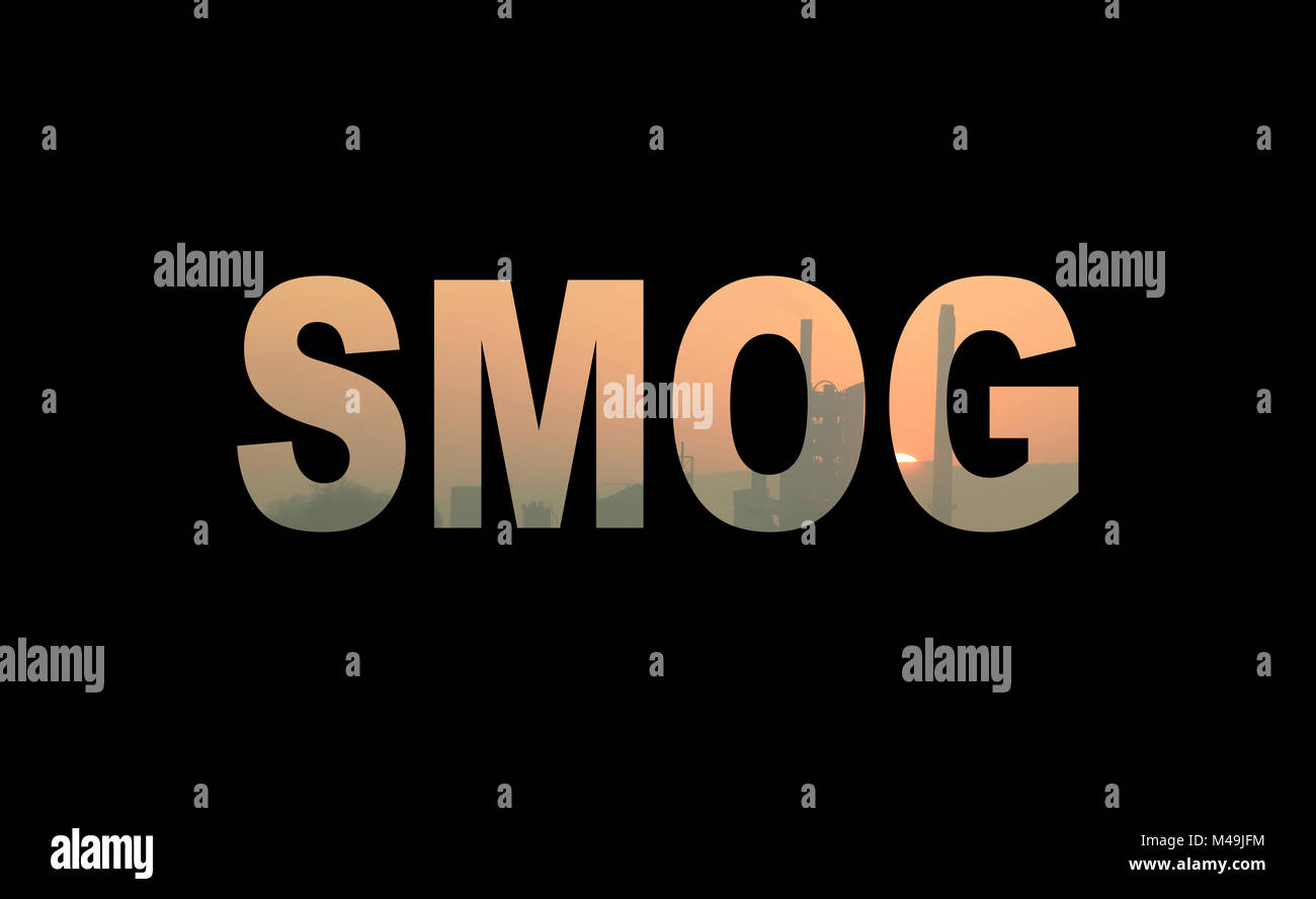 Air pollution concept smog word hi-res stock photography and images - Alamy