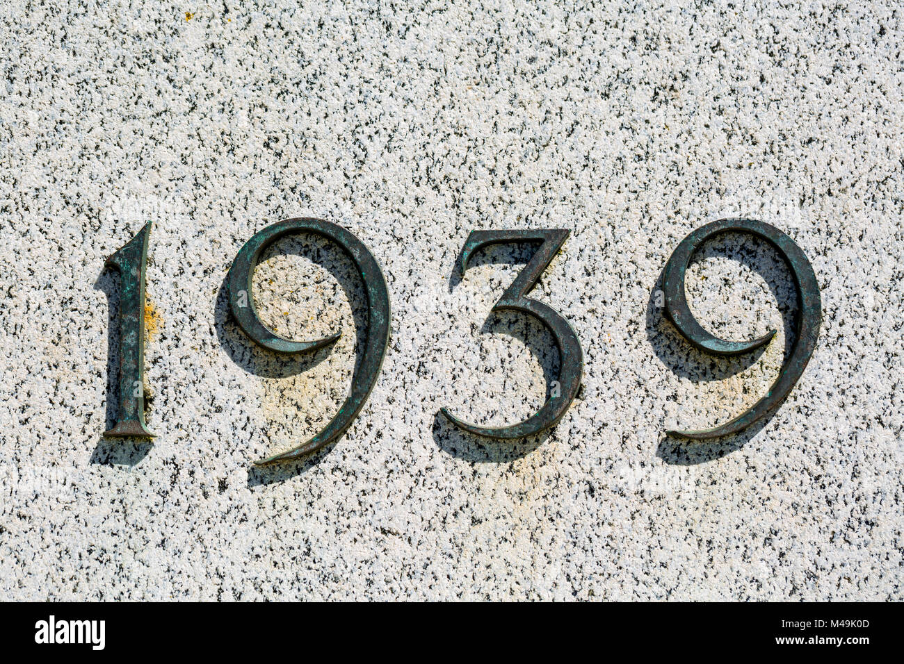 The year 1939 on a UK Public War Memorial Stock Photo - Alamy