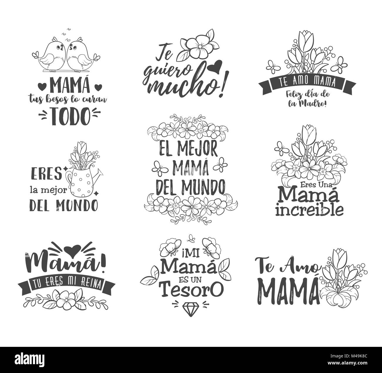 Spanish mother day greeting Stock Vector Image & Art - Alamy