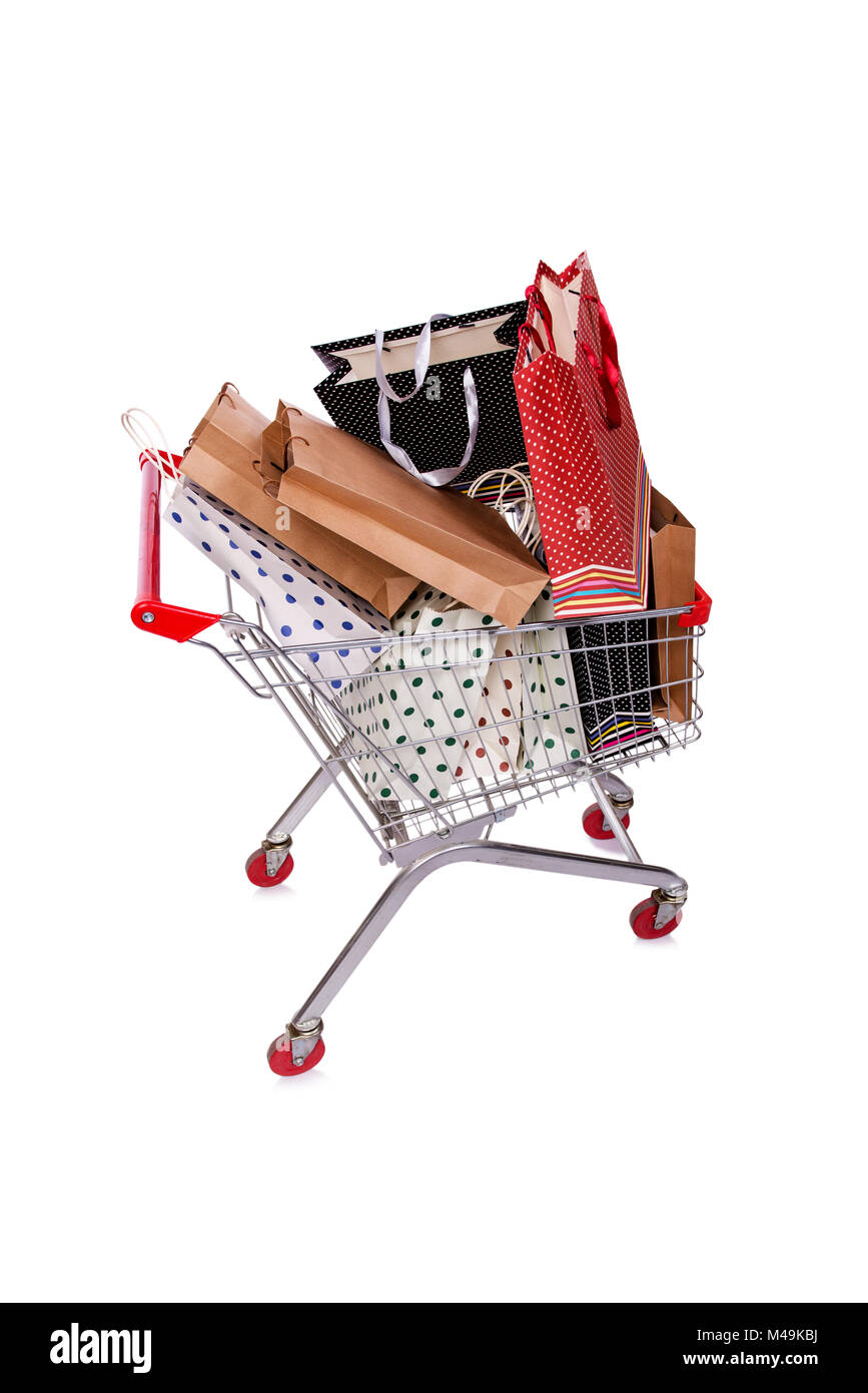 Shopping cart trolley isolated on the white background Stock Photo - Alamy