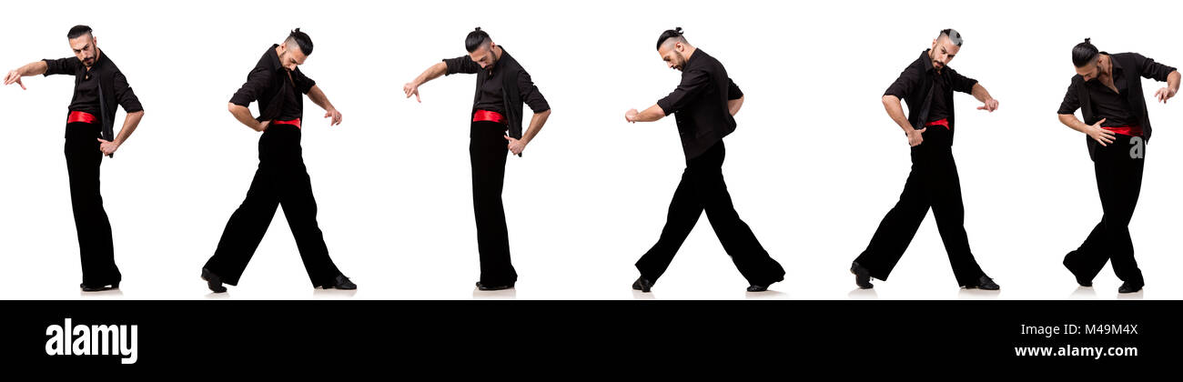 The spanish dancer in various poses on white Stock Photo - Alamy