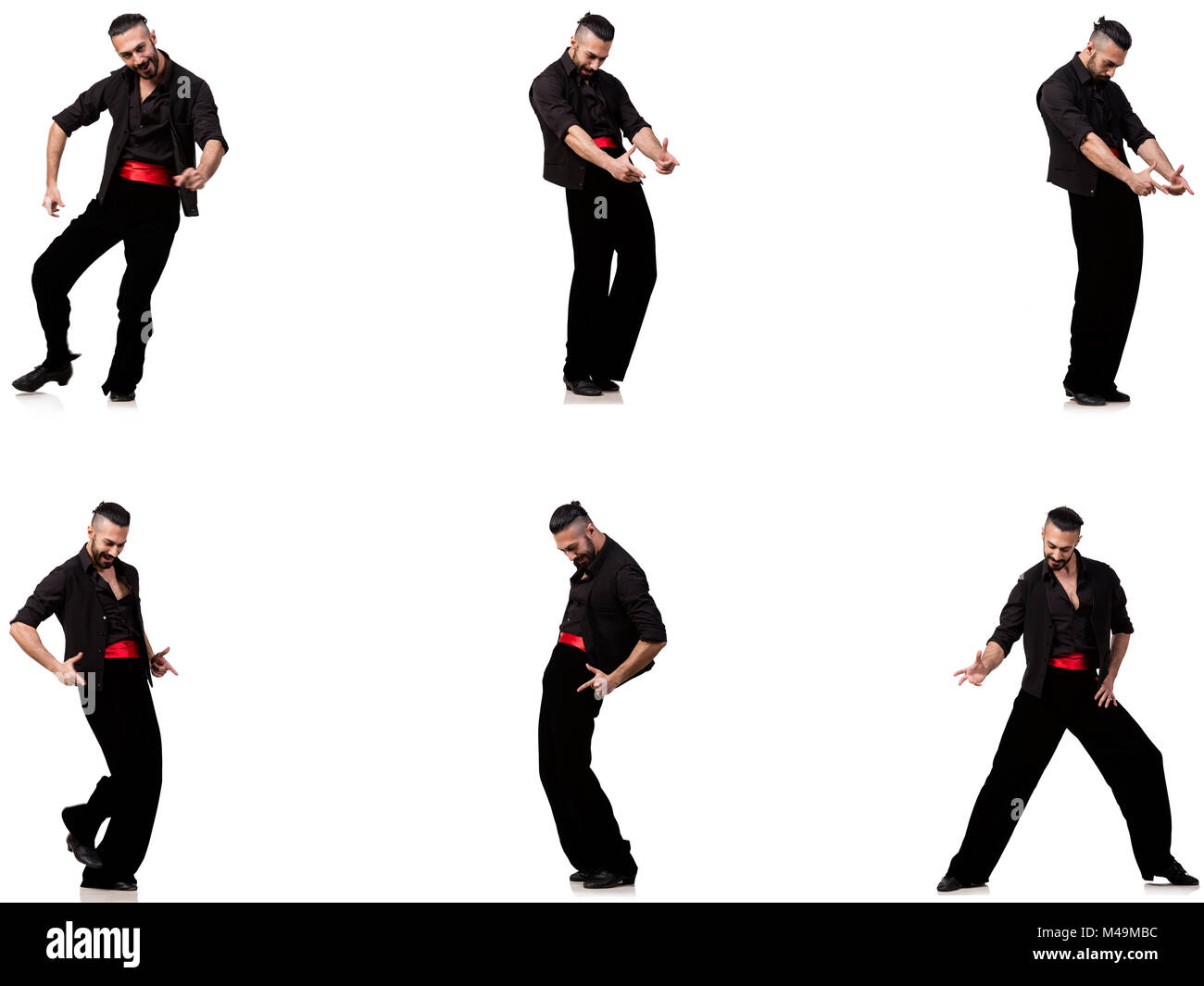 The spanish dancer in various poses on white Stock Photo - Alamy