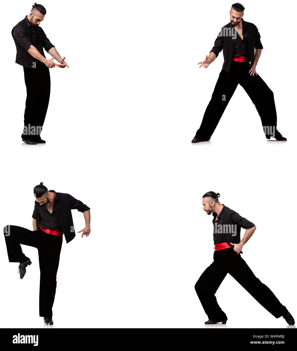 The spanish dancer in various poses on white Stock Photo - Alamy