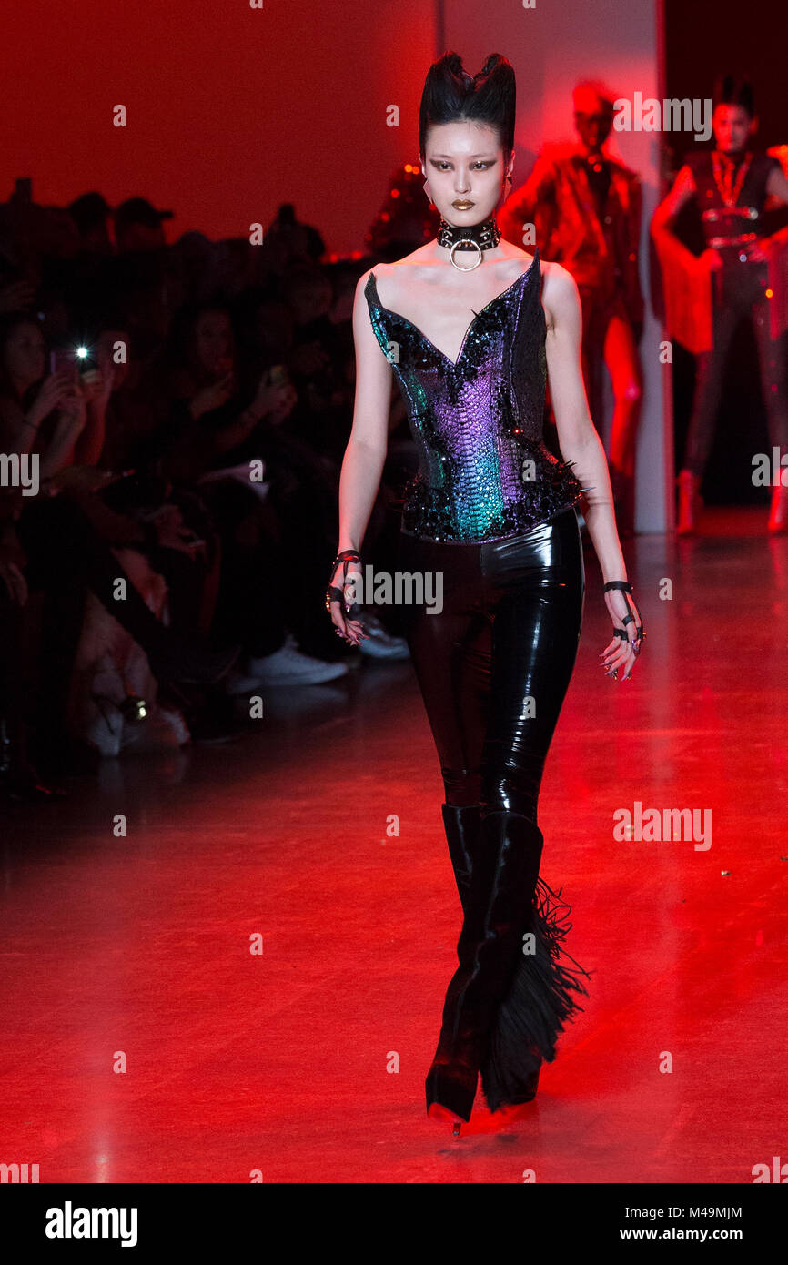 New York, United States. 13th Feb, 2018. Yue Han walks runway for The ...
