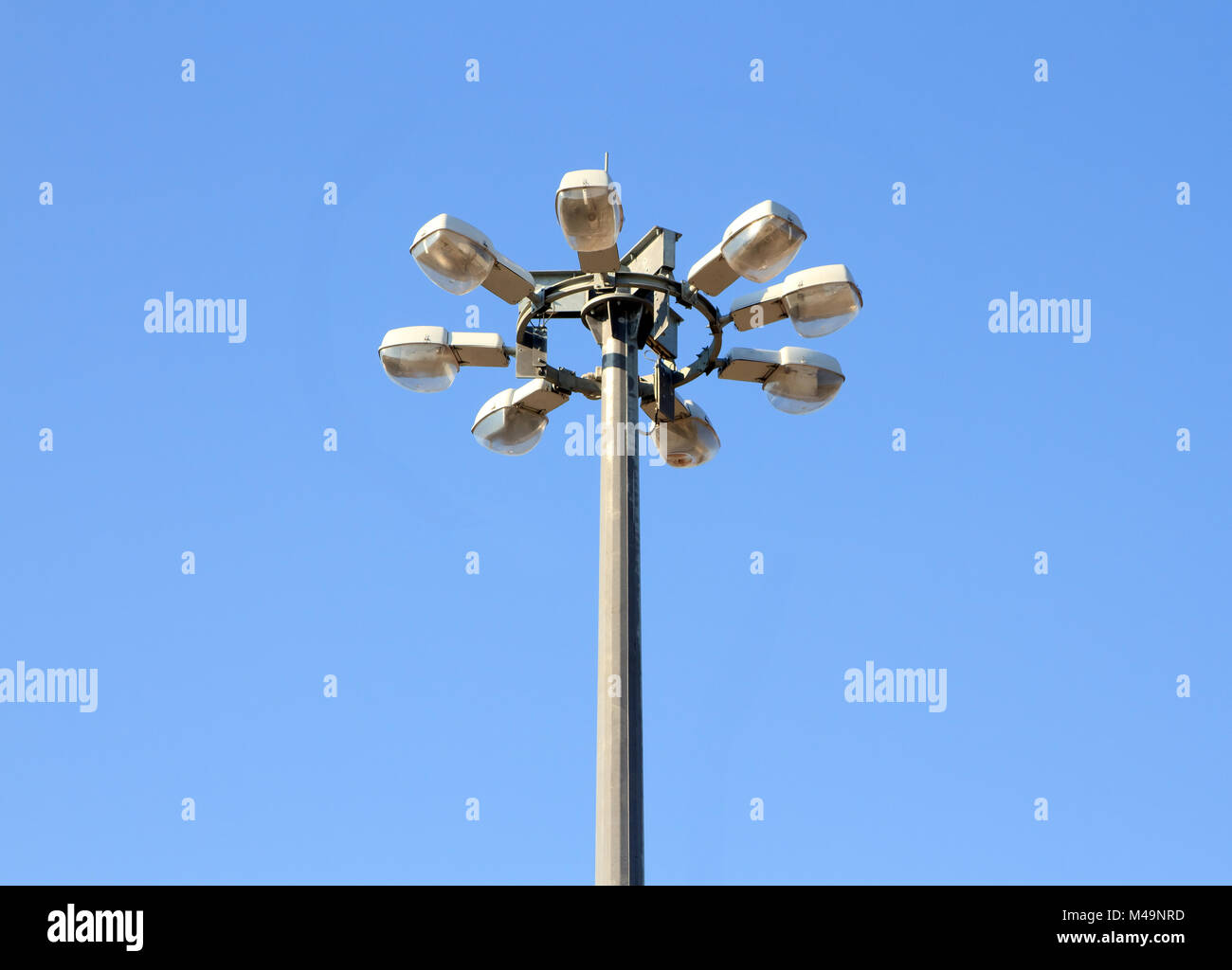 Modern street lamp over blue sky Stock Photo - Alamy