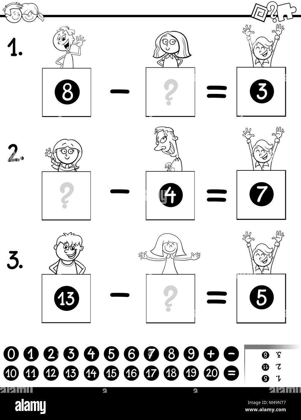 Addition And Subtraction Clipart Black And White