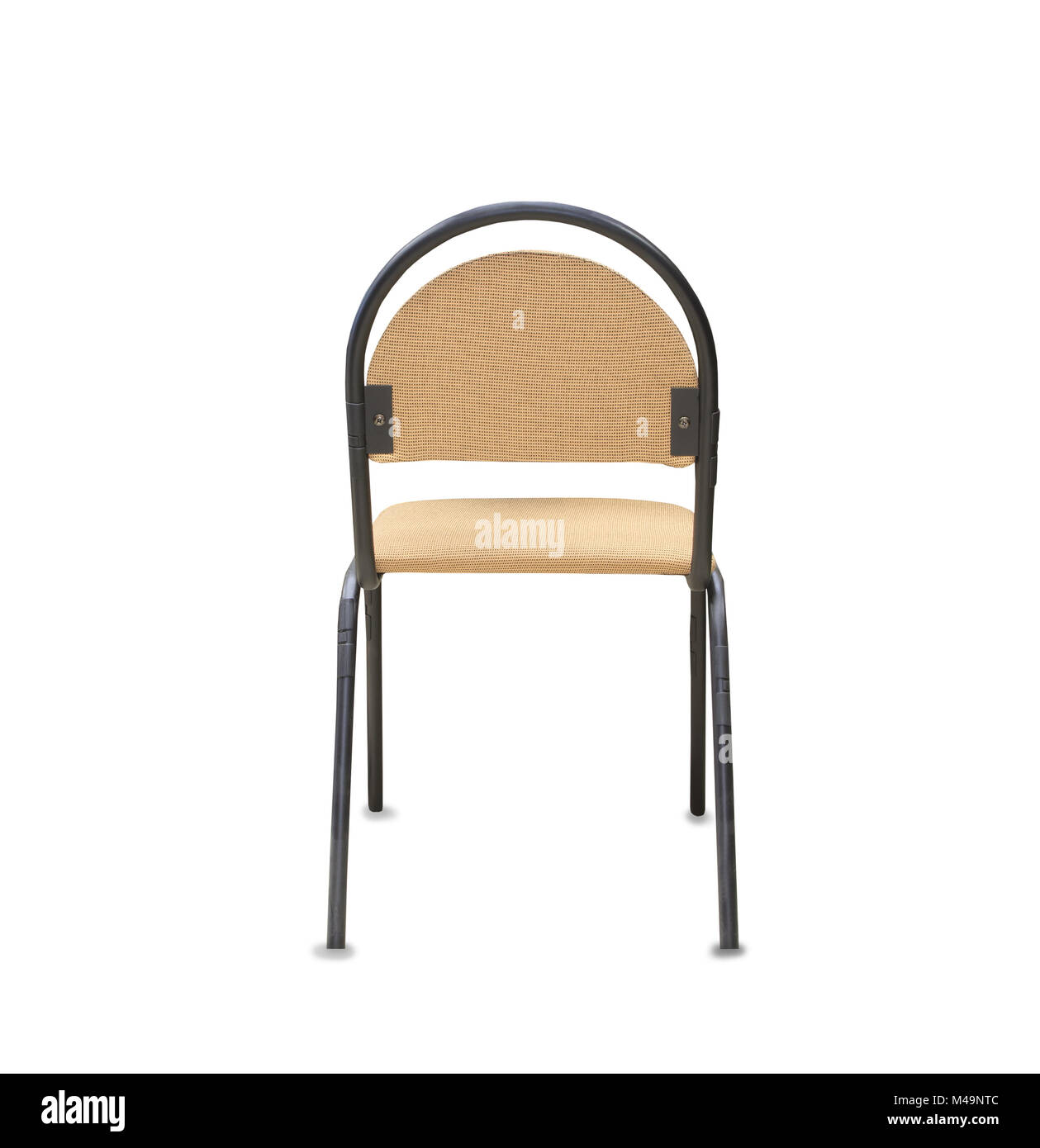 back view of modern office chair from brown cloth. Isolated Stock Photo ...