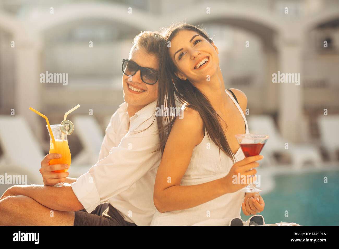 Intimate swimming couple romance hi-res stock photography and images ...