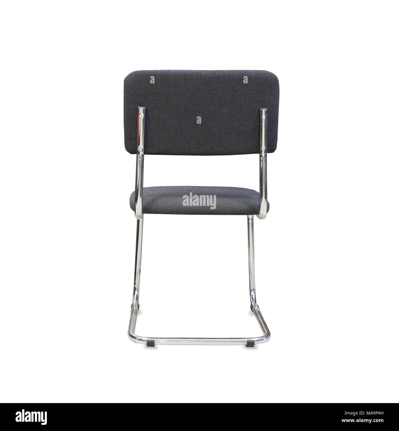 Back view of modern office chair from gray cloth. Isolated Stock Photo ...