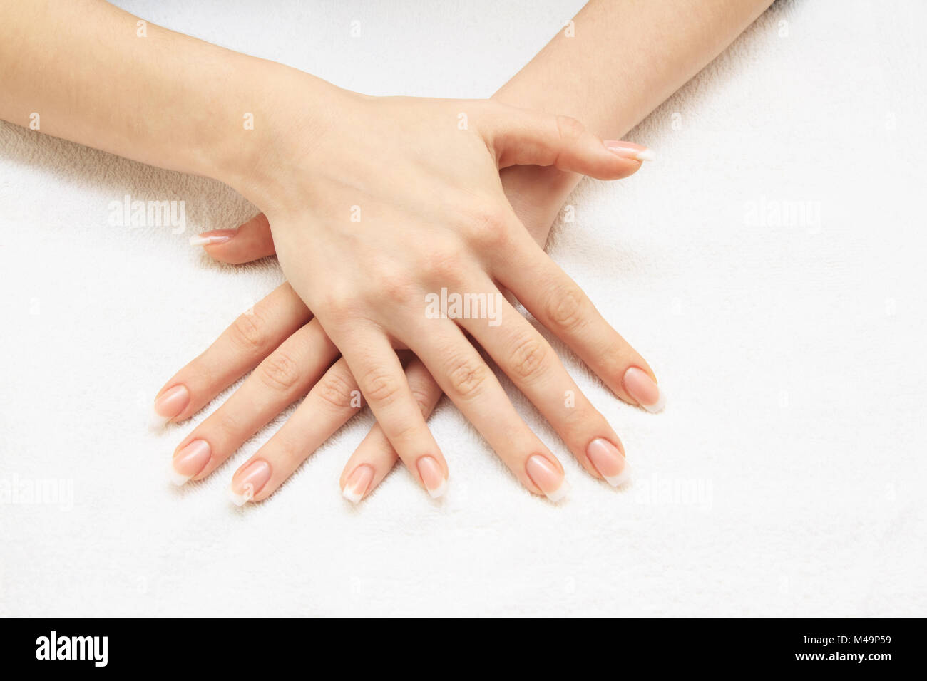 French tip manicure hi-res stock photography and images - Alamy