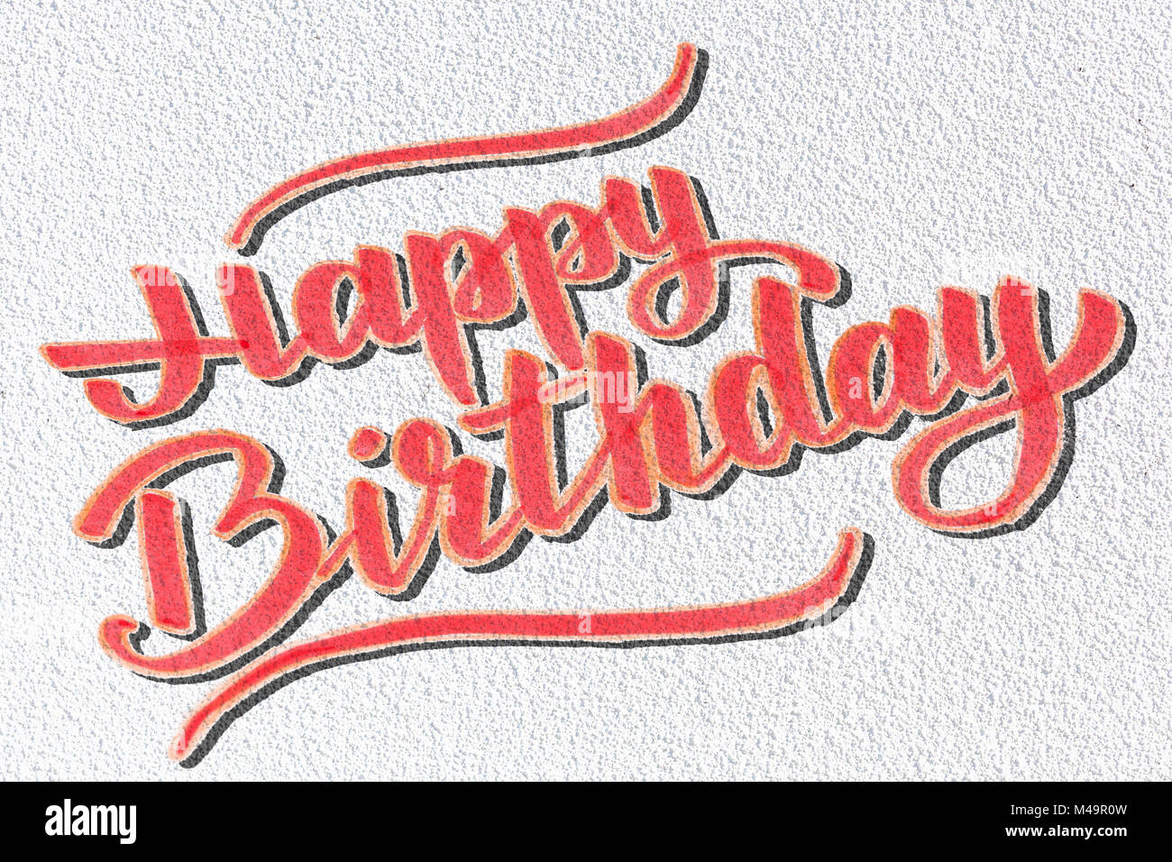 Happy Birthday vintage lettering on textured background Stock Photo - Alamy