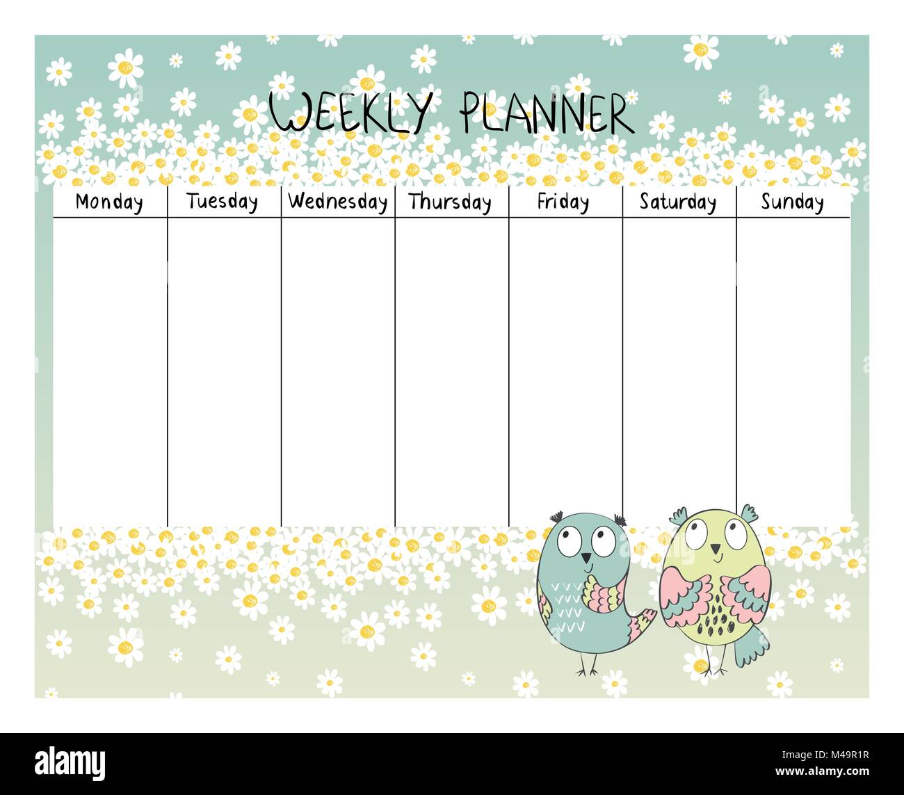 Printable Weekly Planner Cut Out Stock Images & Pictures - Alamy
