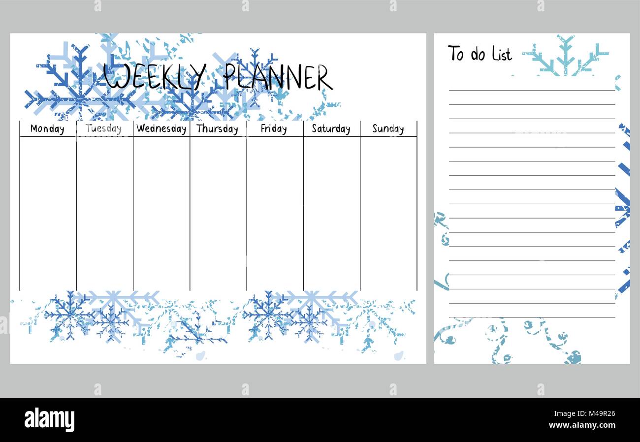 Printable Weekly Planner Stock Vector Images - Alamy