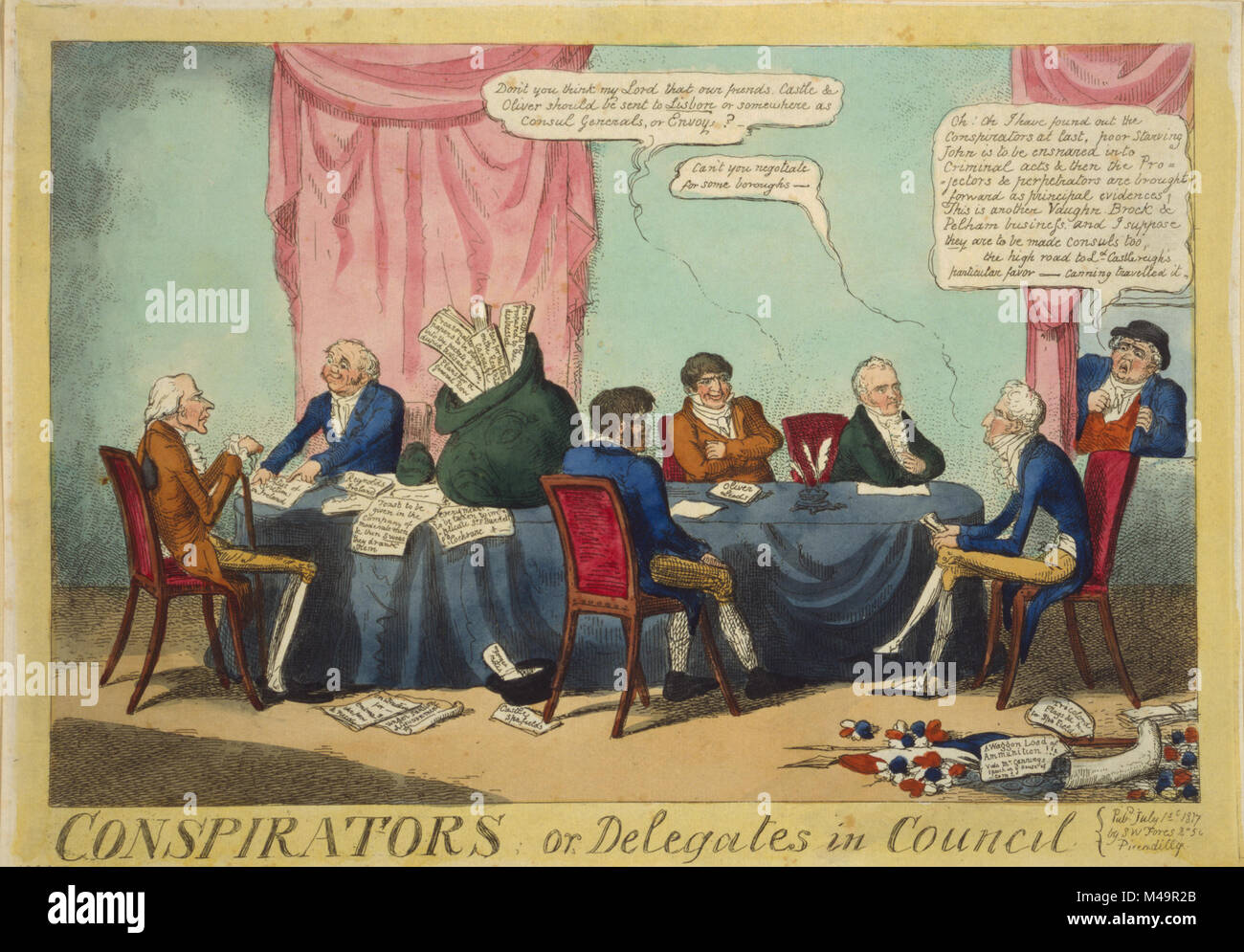 Conspirators; or, delegates in council. Cartoon shows three government ...