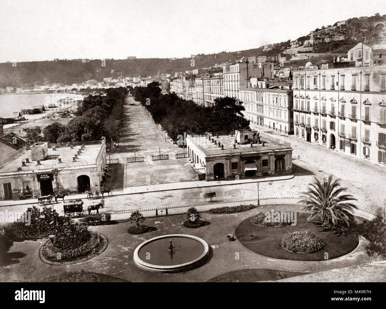 c.1880s Italy Naples - seafront and Villa Natzionale Stock Photo - Alamy