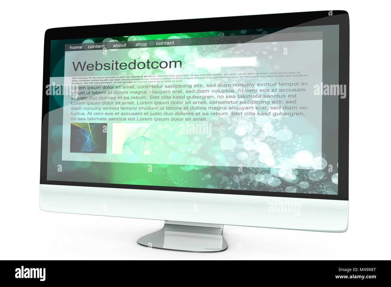 All in one Computer showing a generic website Stock Photo - Alamy