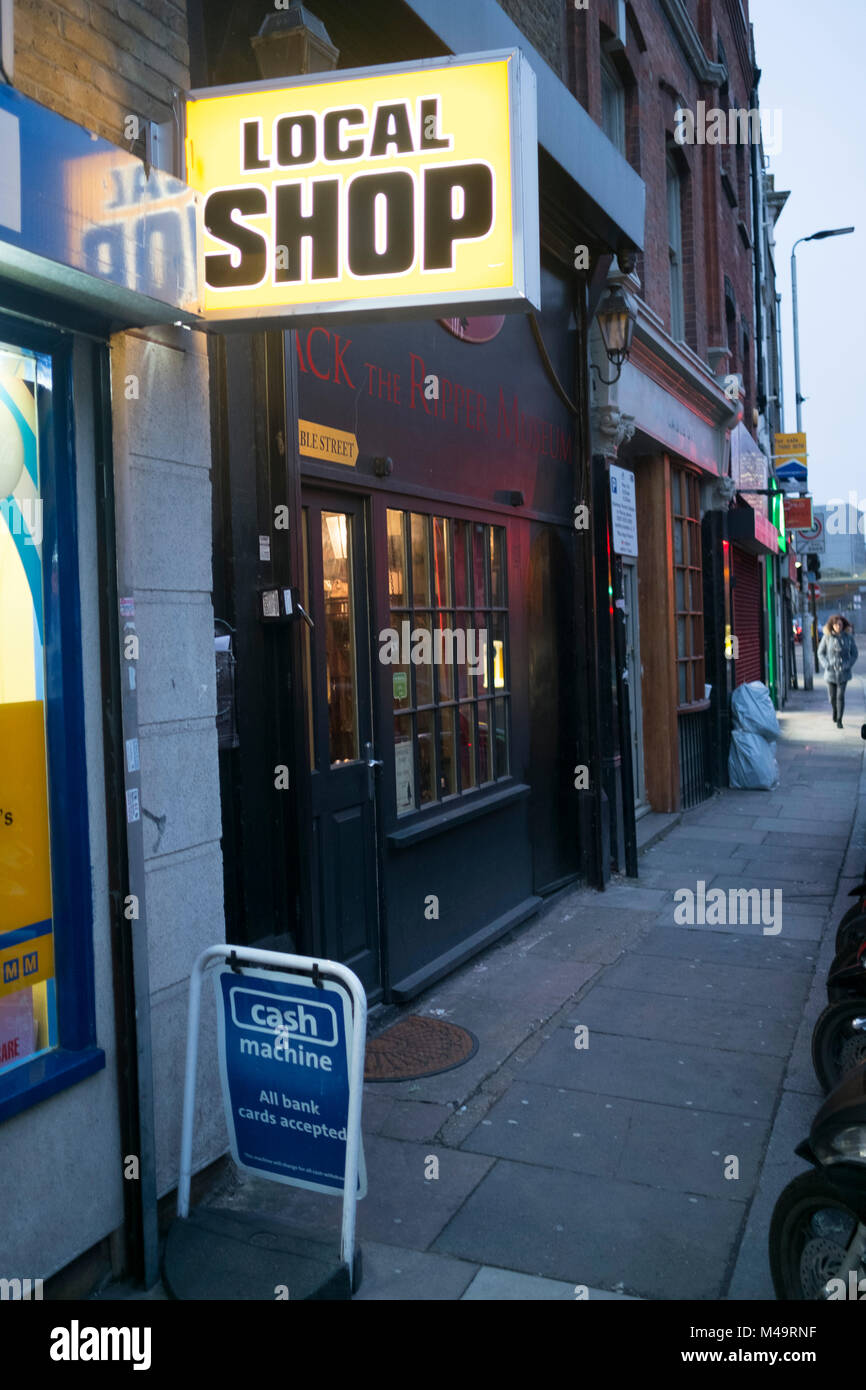 Local shop on Cable Street in the East End of London, England, United ...