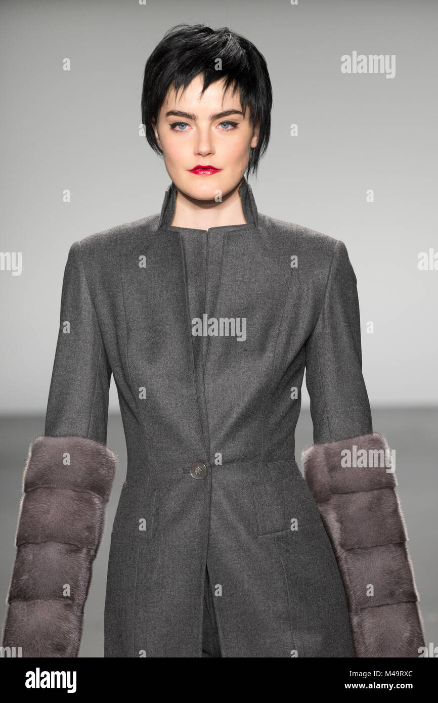 New York, NY - February 13, 2018: Model walks runway for Zang Toi ...