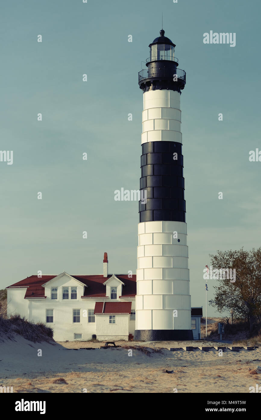 Big Sable Point Lighthouse in dunes, built in 1867 Stock Photo - Alamy