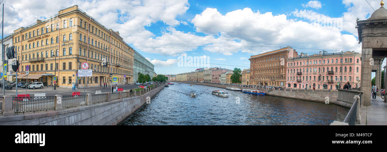 View of St. Petersburg. Embankment of Fontanka River Stock Photo - Alamy