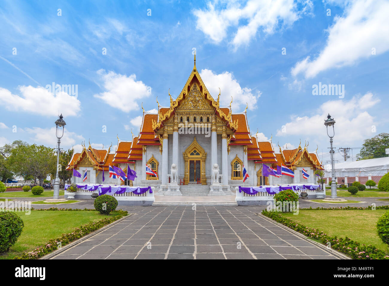 The Marble Temple or Wat Benchamabophit, Bangkok, Thailand Stock Photo ...
