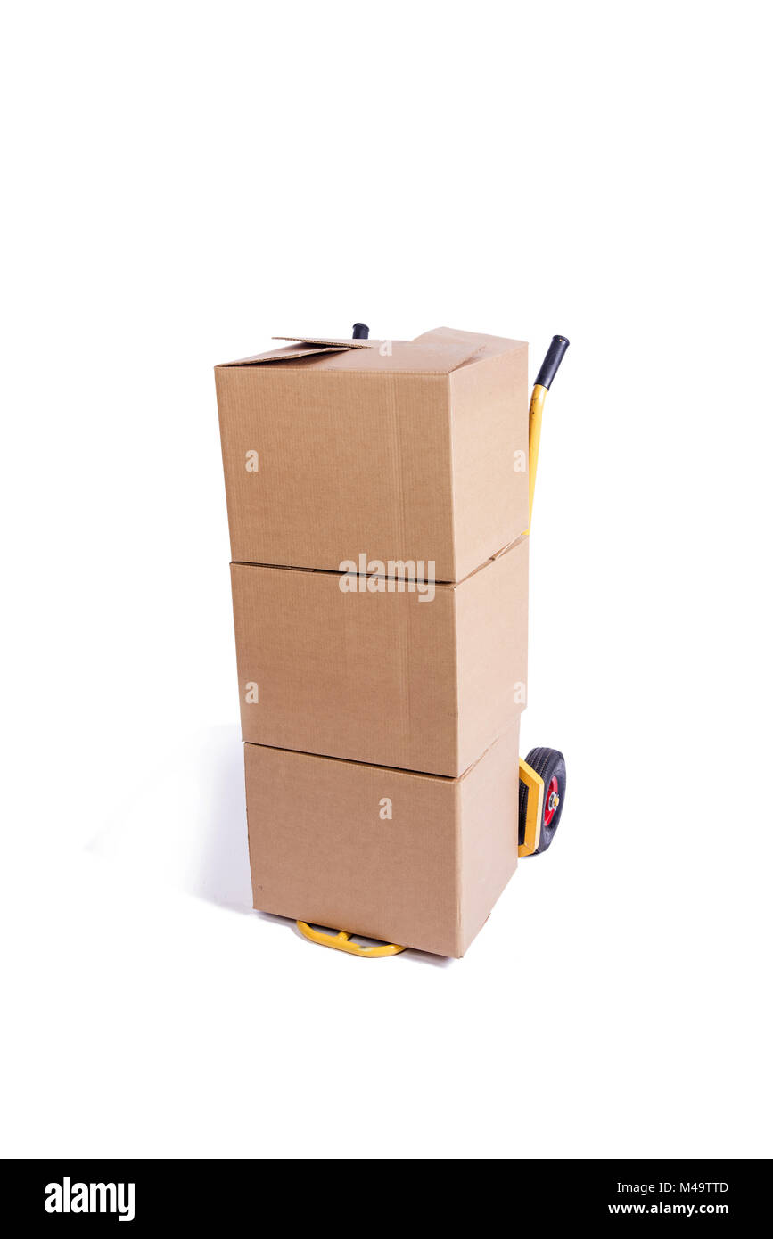 Shipping cart isolated on the white background Stock Photo - Alamy