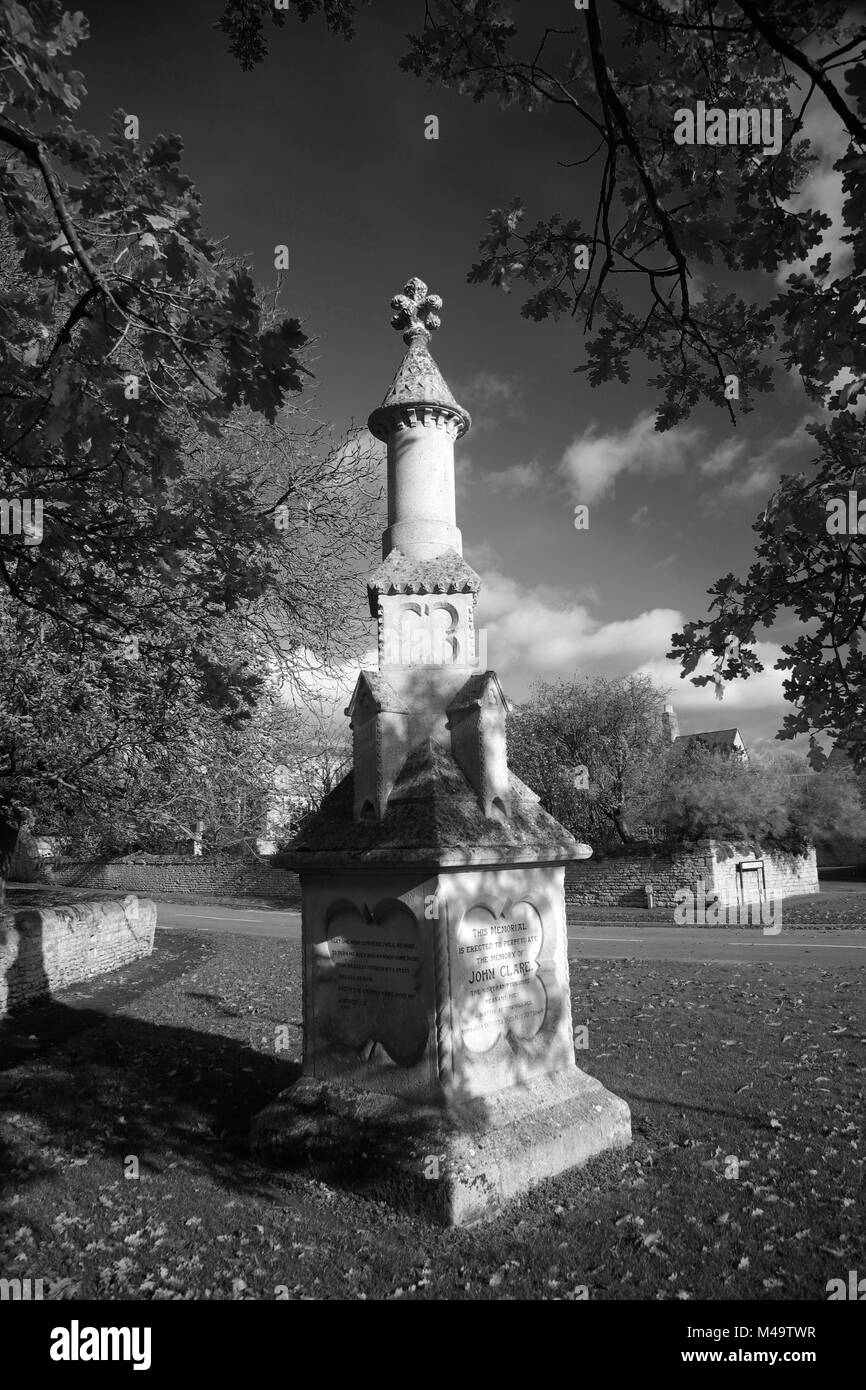 Autumn colours, John Clare memorial ( peoples poet ), Helpston village ...