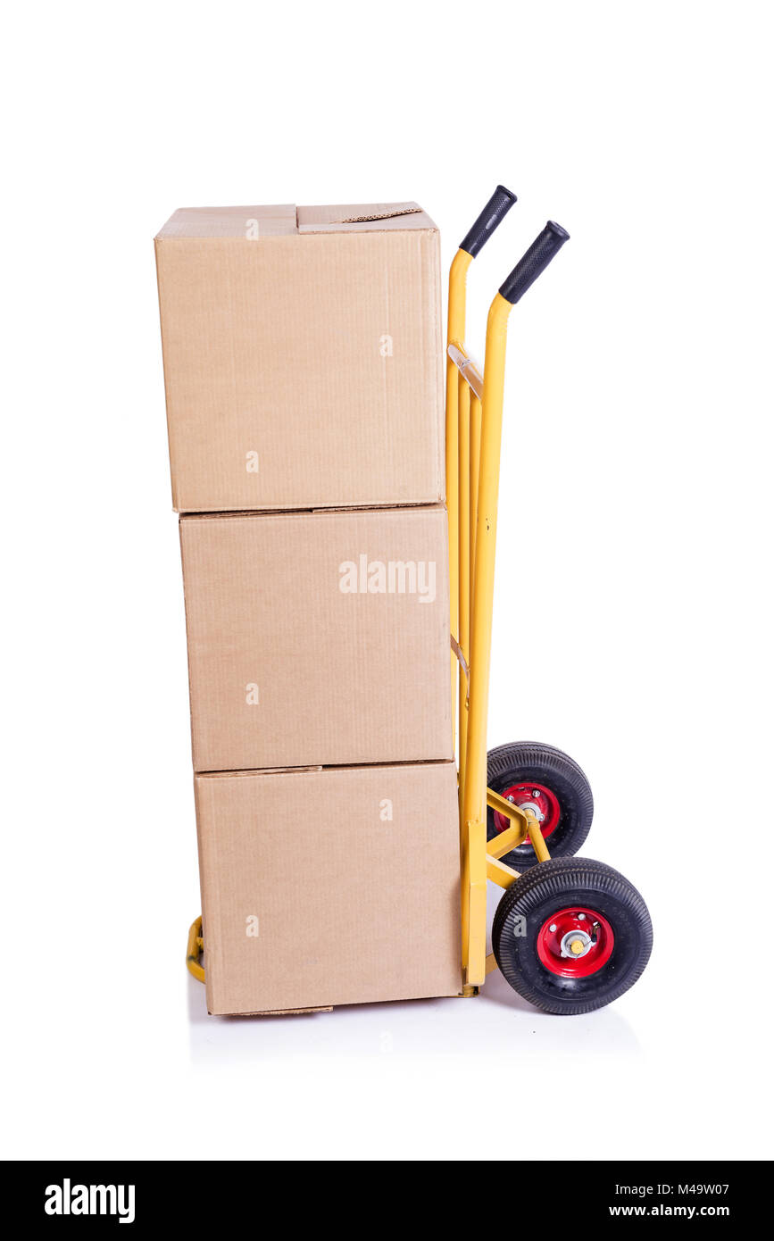 Shipping cart isolated on the white background Stock Photo - Alamy