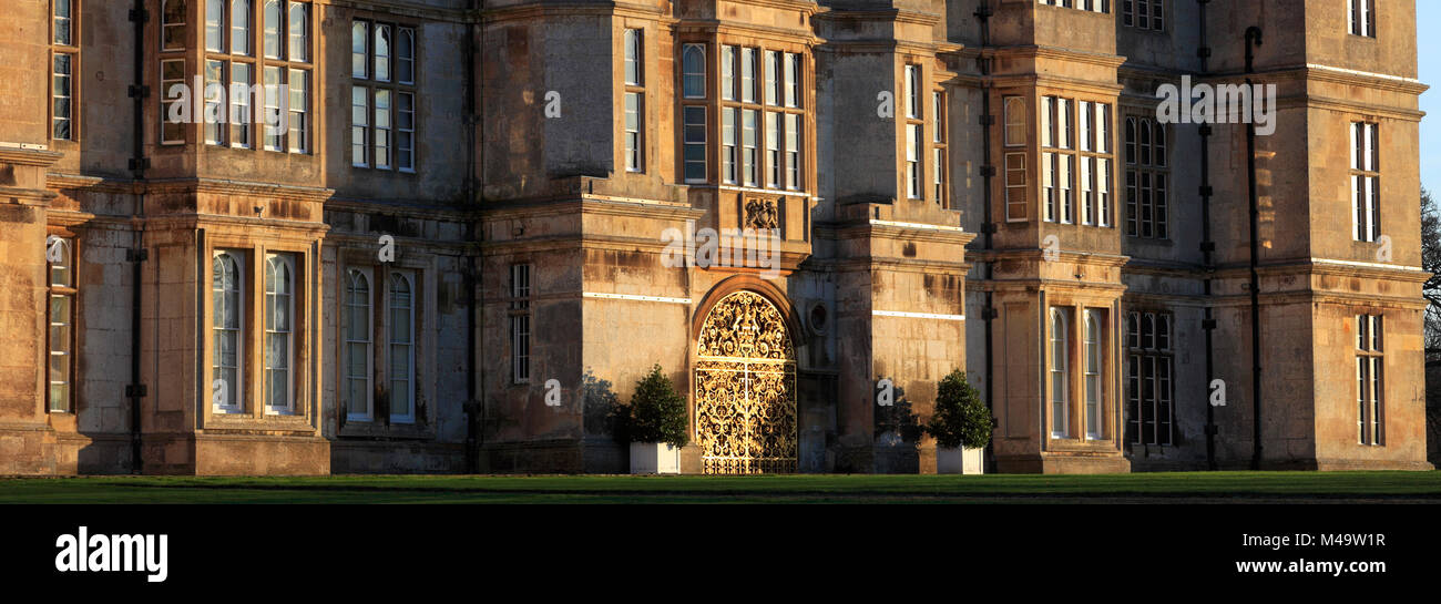Sunset over the West elevation and the Golden gate, Burghley House ...