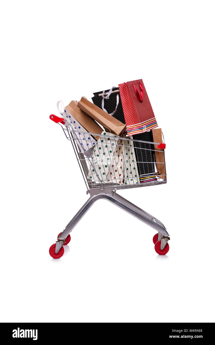 Shopping cart trolley isolated on the white background Stock Photo - Alamy