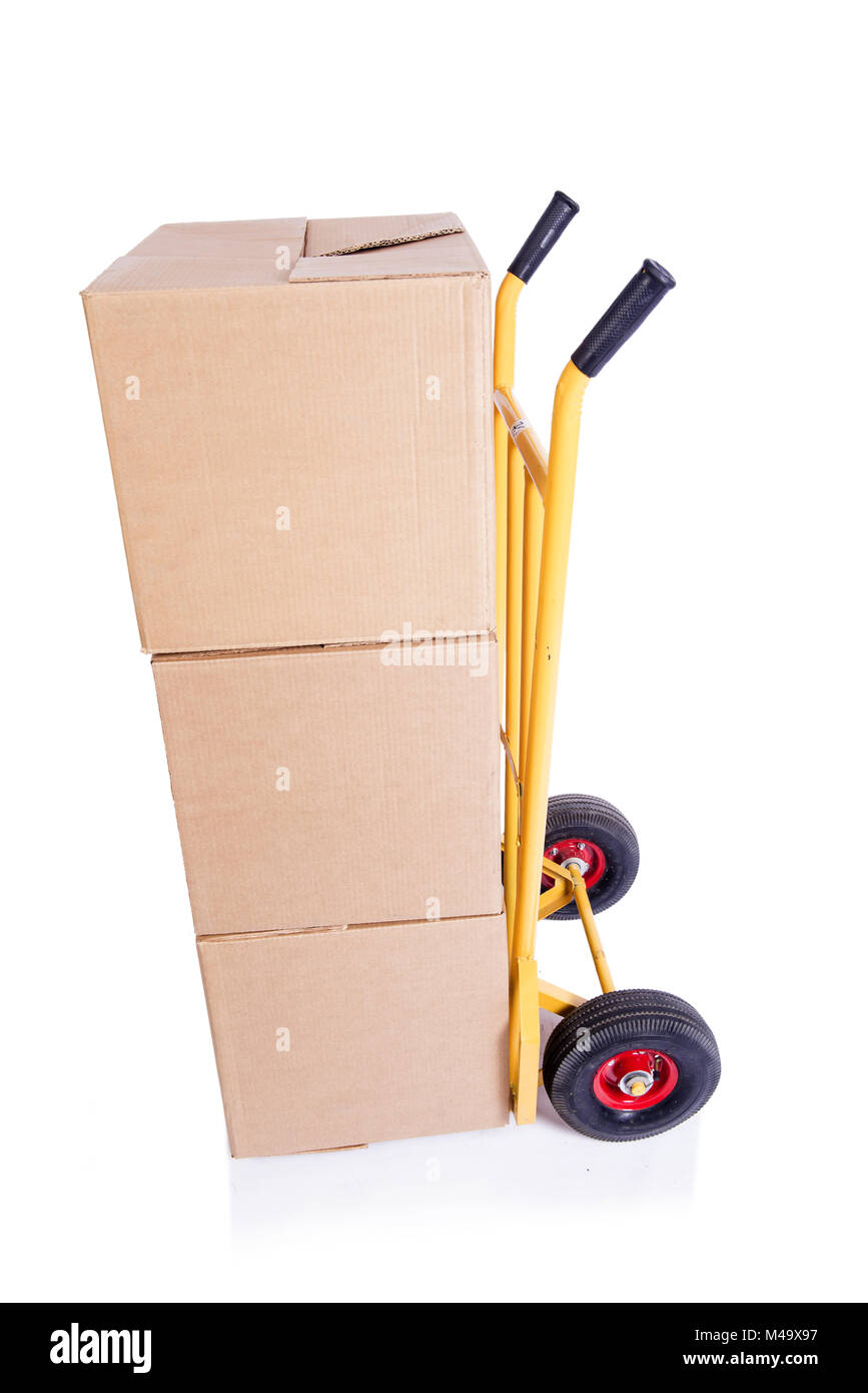 Shipping cart isolated on the white background Stock Photo - Alamy