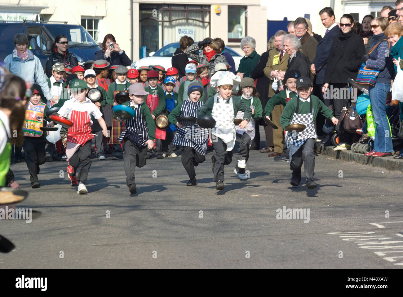 Pancake race children hi-res stock photography and images - Alamy