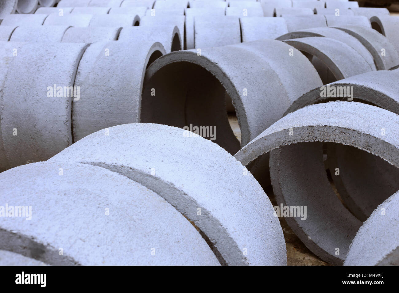 View of concrete tubes Stock Photo - Alamy
