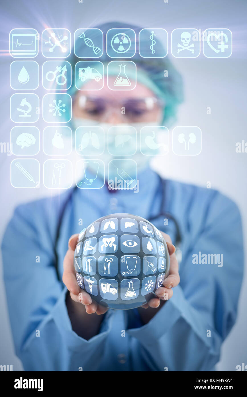 Doctor holding earth in global medicine concept Stock Photo - Alamy