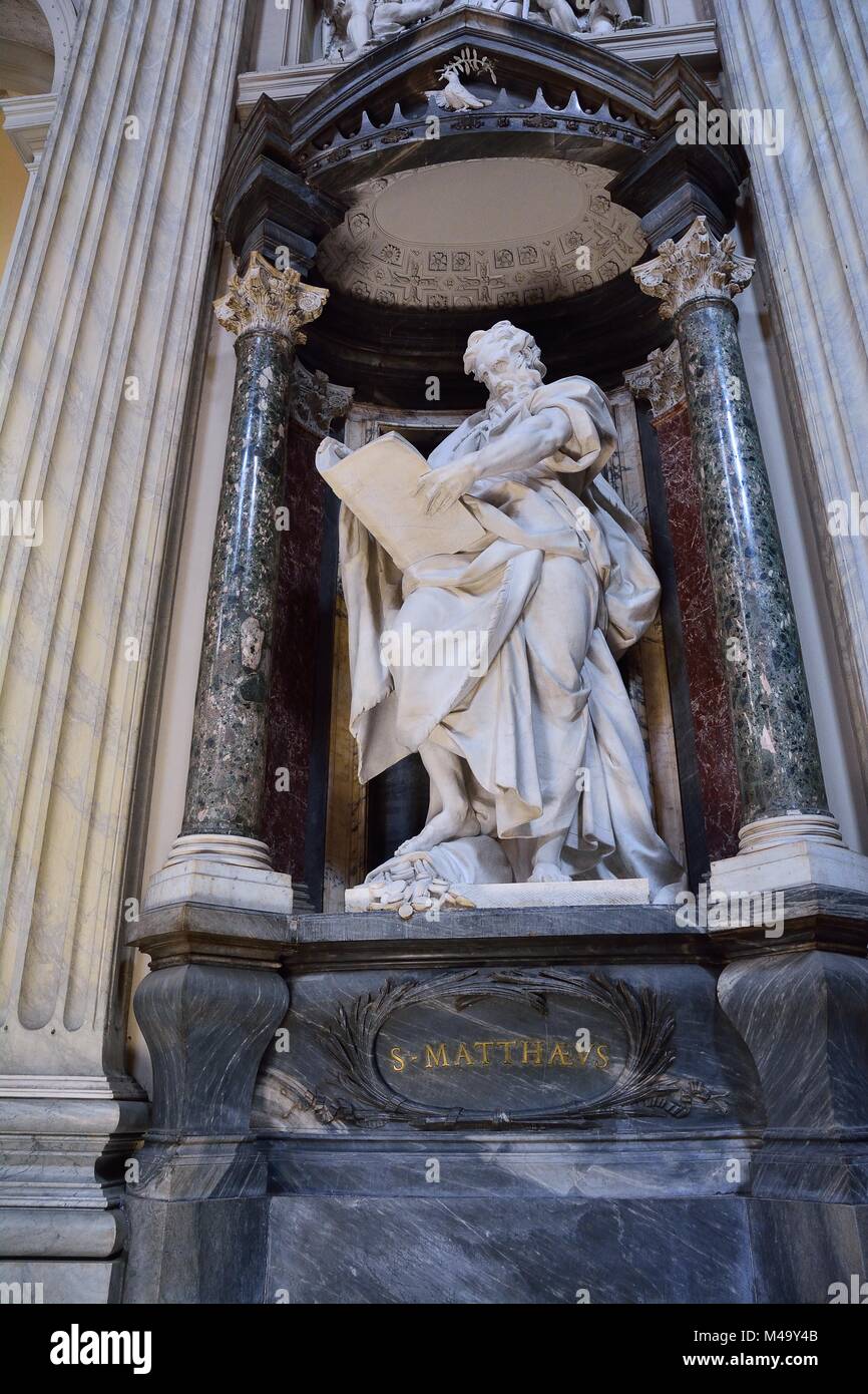 The statue of St. Matthew by Rusconi in the Archbasilica St.John ...