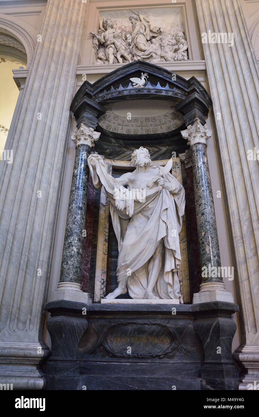 The statue of St. Bartholomew by Le Gros in the Archbasilica St.John ...